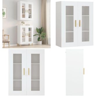 vidaXL Vidaxl - H&auml;ngeschrank Wei&szlig; 69,5x34x90 cm - Wandschrank - H&auml;ngeschrank - Wohnzimmer Dekoration - Regal - Stauraum - Home & Living