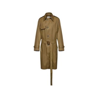 Maison Margiela Beschichteter Trenchcoat mit G&uuml;rtel - - Coats - Damen - Gr&uuml;n - XS
