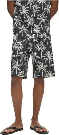 Karl Lagerfeld Homme, Shorts, Noir, Taille: 2XL Shorts &agrave; imprim&eacute; palmiers