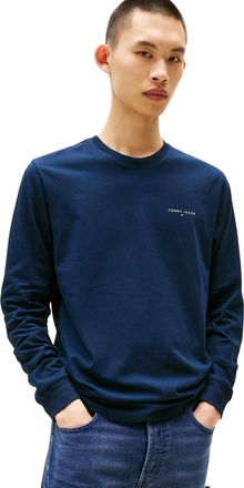 Tommy Jeans Herren TJM Slim Chest Linear Ls Tee EXT Dm0Dm21594 L/S T-Shirt, Blue (Dark Night Navy), M