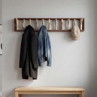 Licht-Erlebnisse Wandgarderobe Treibholz 100 cm lang Kleiderhaken aus &Auml;sten Unikat Handarbeit Garderobenhaken Wandhaken Flur