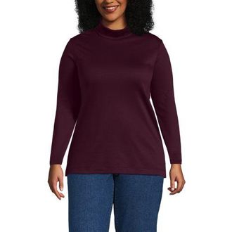 Lands End Rollkragenshirt aus Supima, Damen, Gr&ouml;&szlig;e:52-54 plus, Rot, Baumwolle, by Lands End
