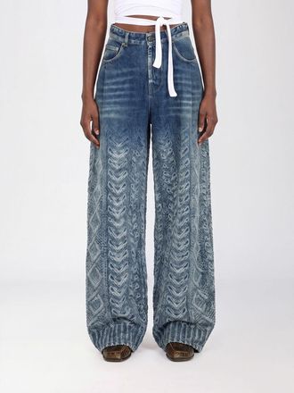 Diesel Jean large &agrave; taille haute en denim &agrave; imprim&eacute; graphique avec cinq poches