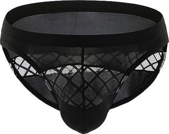 Generic Sous-v&ecirc;tements sexy pour homme - Jockstrap - Respirant - Transparent - String confortable - Couleur unie - Cadeau pour la Saint-Valentin, Noir, XXL