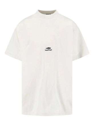 Balenciaga t-shirt &agrave; d&eacute;tail de logo - Blanc