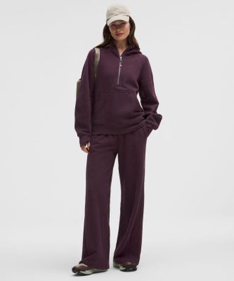 lululemon Pantalon Scuba large taille mi-haute Standard pour Femmes - Noir/Violet - Taille 2XS