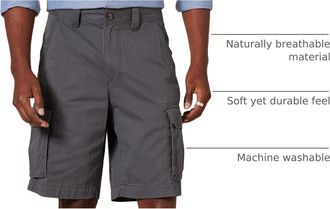 Amazon Essentials Herren 25cm Cargo-Shorts in klassischer Passform (erh&auml;ltlich in Big & Tall), Dunkelgrau, 36W