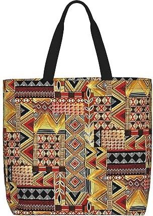 Generic Patchwork Textile Africain Sac A Main Femmes L&eacute;ger Tote Bag Grand Sac &Agrave; Bandouli&egrave;re Pour Voyage Travail Gym