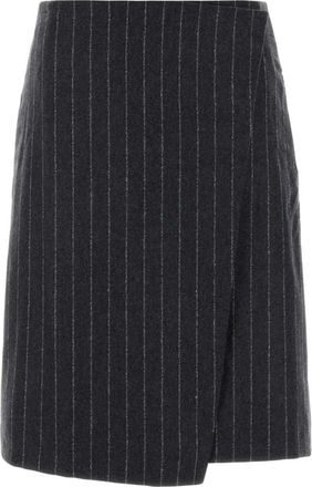 Loulou Studio Femme, Jupes, Gris, Taille: 38 FR Mason Wrap Skirt