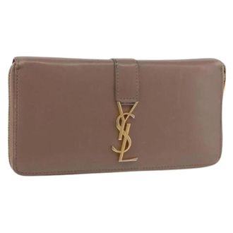 Saint Laurent Portefeuille Long Pre-owned - Femme - Pre-owned - Beige - Taille: ONE Size