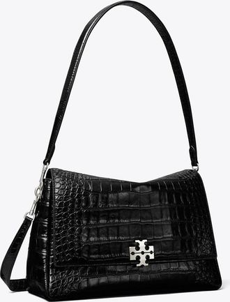 Tory Burch Charlie Schultertasche mit Krokopr&auml;gung