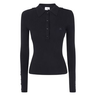 Courr&egrave;ges Damen, Strickwaren, Schwarzk, MGr&ouml;&szlig;e