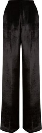 Alberta Ferretti Femme, Pantalons, Noir, Taille: 38 FR Pantalon large en velours brillant
