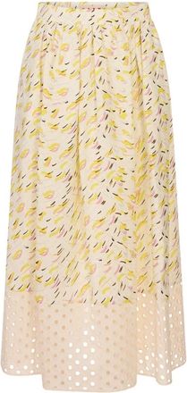 Marni Femme, Jupes, Multicolore, Taille: 36 FR Jupe en lin avec imprim&eacute; Vague au Pinceau