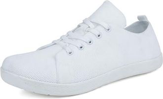 Generico Chaussures d&eacute;contract&eacute;es pour homme avec tissu &agrave; mouche, bout large, chaussures &agrave; pieds nus, antid&eacute;rapantes, respirantes, l&eacute;g&egrave;res de sport, Blanc, 41 