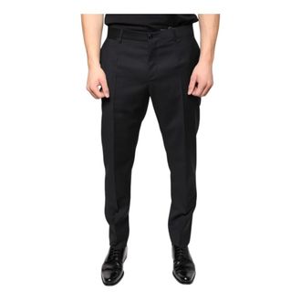 Dolce & Gabbana Schwarze Woll-Skinny-Dress-Hose - - Trousers - Herren - Schwarzk - S