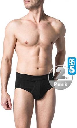 Schiesser Herren Slips schwarz Baumwolle unifarben