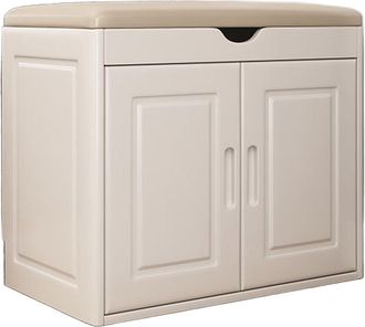 Generic Schuhbank mit Sitzfl&auml;che Aufklappbares Staufach Sitzpolster Aus PU-Leder Mit Stauraumt&uuml;r Sitzbank mit Stauraum f&uuml;r Eingangsbereich, Flur, Wohnzimmer(W