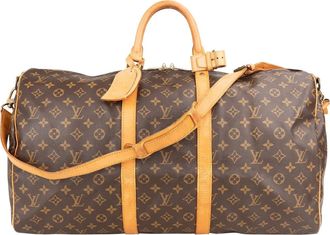 Louis Vuitton Crossbody Bags - Louis Vuitton Canvas Monogram Keepall 55 Bandoulie - Gr. unisize - in Braun - für Damen