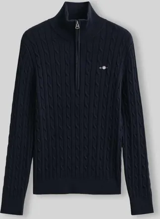 GANT Regular Fit Troyer aus reiner Baumwolle mit Logo-Stitching