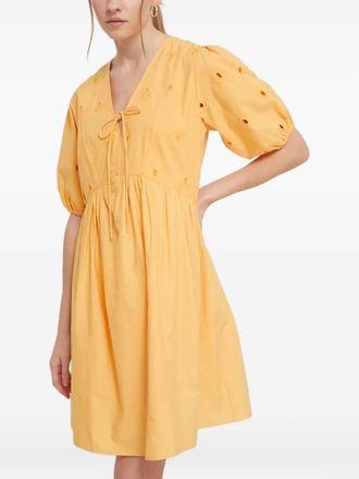 Desigual robe courte à manches bouffantes - Jaune