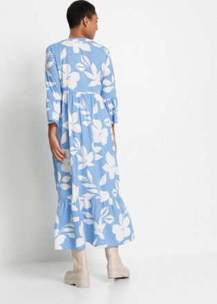 Bonprix Maxikleid f&uuml;r modischen Auftritt, aus Viskose, A-Linie, 3/4-&Auml;rmel