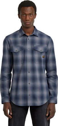 G-Star Mens Marine Slim Long Sleeve Shirt, Mehrfarben (rank Blue Vanderbilt Check D24963-D412-G092), L
