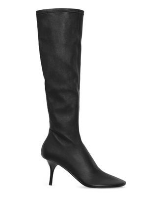 Acne Studios bottes en cuir &agrave; fronces - Noir