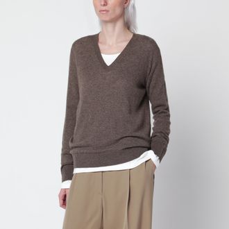 The Row Phora Pullover taupegrau aus Kaschmir