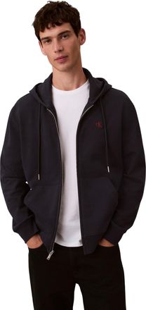Calvin Klein Herren Ls Eu 350Terry Monogram Fz Hoodi Lv04Rd240G Sweatshirts, Blue (Dark Sapphire), XL