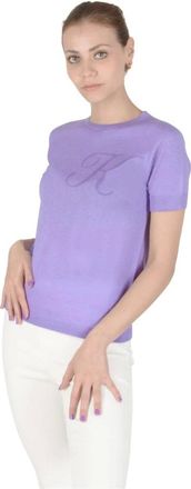 Dee Ocleppo Femme, Tops, Violet, Taille: 42 FR Cashmere Top Short Sleeves ART 003