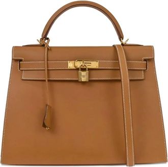 Herm&egrave;s 2000 Kelly Sellier Tote Bag aus Leder 32cm - Braun