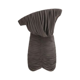 Magda Butrym Asymmetrical Petal Mini Dress - Brown