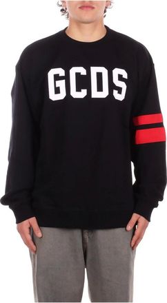 GCDS Gcds, Homme, Sweatshirts et sweats &agrave; capuche, Noir, Taille: L Maglia Logo Frontale