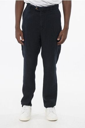 Brunello Cucinelli Pure Linen Cargo Pants with Belt Loops size 56