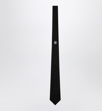 Versace Black silk jacquard tie