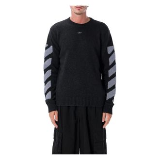 Off-white Diag Fuzzy Knit Crewneck - - Knitwear - Herren - Grau - XL