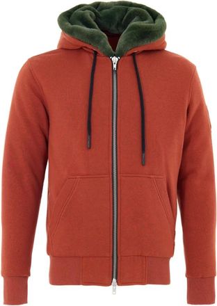 Moose Knuckles Homme, Sweatshirts et sweats &agrave; capuche, Orange, Taille: M Veste &agrave; capuche zipp&eacute;e rembourr&eacute;e avec fourrure int&eacute;rieure