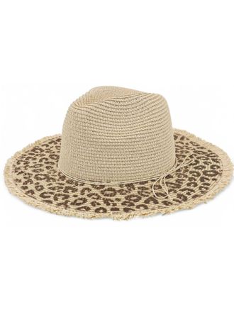 styleBREAKER Hut Panama Strohhut mit Leoparden Muster