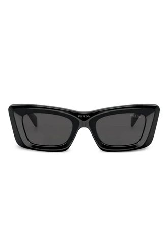 Prada Sonnenbrille mit Logo-Schild - Schwarz