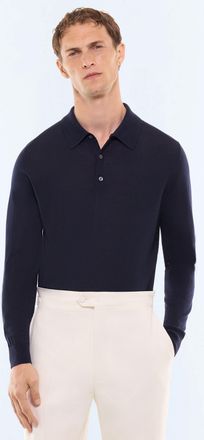 Fursac Polo &agrave; manches longues en laine m&eacute;rinos - Taille XXL - Homme