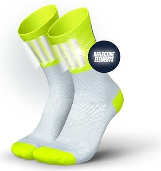INCYLENCE Chaussettes de course High-Viz avec réflecteurs - Fonctionnelles et respirantes pour une visibilité maximale, 1 paire, V3 Canary, 35-38