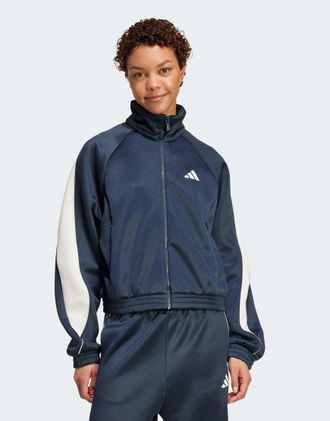 adidas adidas Performance - Stadium - Haut de surv&ecirc;tement - Encre aurora/blanc cass&eacute;-Bleu marine