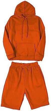 Generic Ensemble de surv&ecirc;tement pour homme &agrave; manches longues avec cordon de serrage et short de jogging - Tenue 2 pi&egrave;ces - Couleur unie - Short d&eacute;t&eacute; confortab