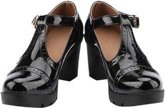 BESTONZON Chaussures à Talons Hauts Femmes Noir Taille 39 Escarpins à Bout Rond Plateforme Imperméable Semelle Intérieure Coton Élastique Chaussures Élégantes p