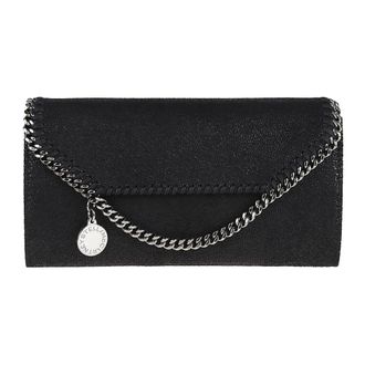 Stella McCartney Femme, Accessoires, Noir, Taille: ONE Size Portefeuille Continental Falabella Avec Cha&icirc;ne