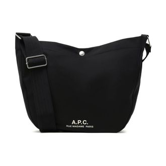 A.P.C. Schwarze Schultertasche mit Logodruck - - Bags - Herren - Schwarzk - ONE SIZE