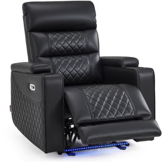 MCombo M MCombo Fernsehsessel Elektrisch Verstellbar, Zero-Gravity-Kinosessel mit Armlehnenstauraum & LED, Verstellbare Kopfst&uuml;tze, Sessel mit