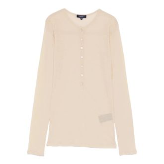 SOEUR Isabella Langarm-T-Shirt - - Knitwear - Damen - Beige - M