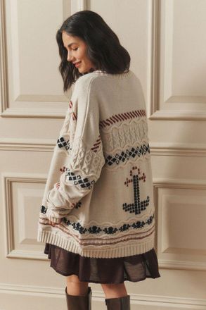 Laura Ashley Strickjacke Laura Ashley Strickjacke mit Anker (1-tlg)